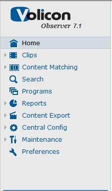 The Observer Home Page | Volicon 7.1 User Guide | SnapStream