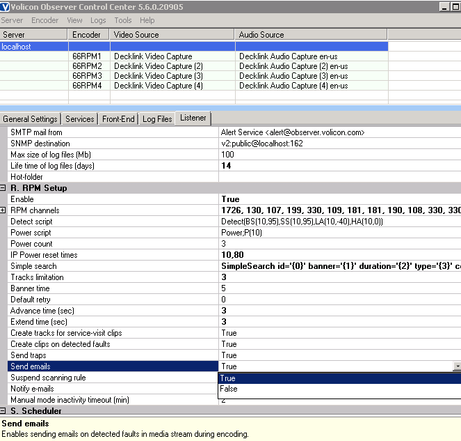 Configure Notification | Volicon 7.2 Admin Guide | SnapStream