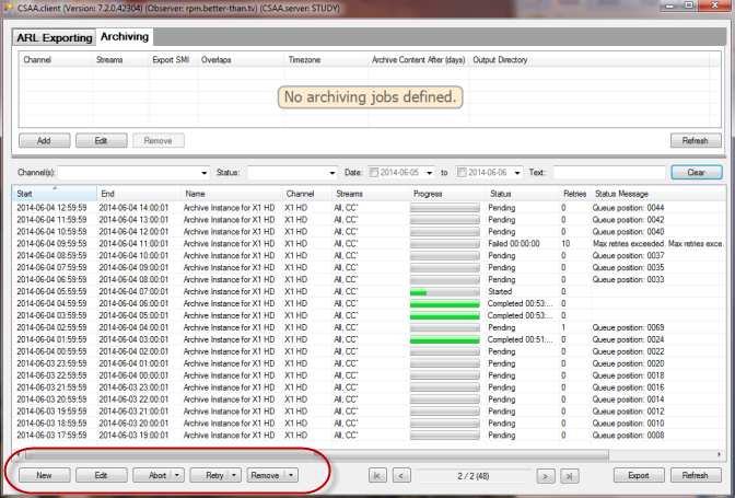 Editing the Archive Process | Volicon 7.2 Client Side Archiving System User Guide | SnapStream
