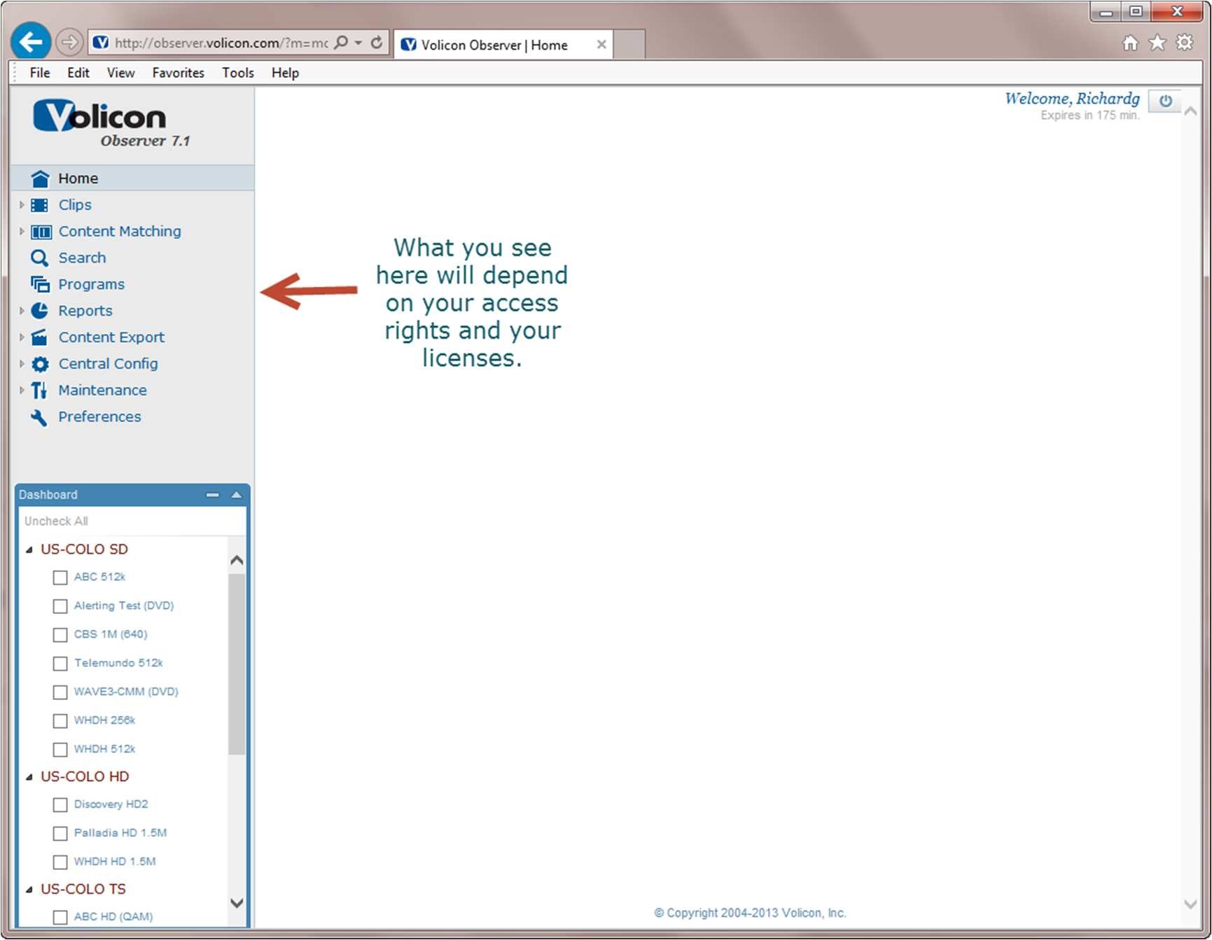 The Observer Home Page | Volicon 7.2 User Guide | SnapStream