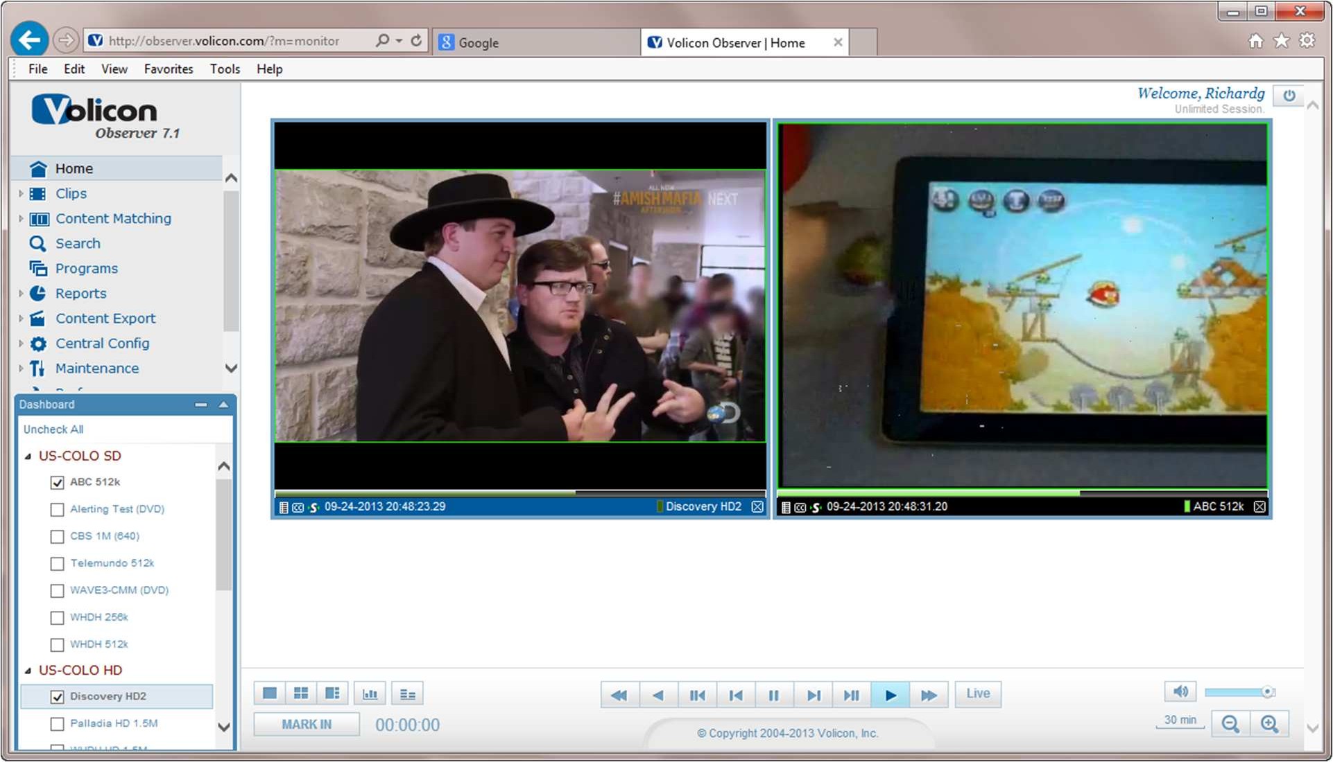 Using the Player Window | Volicon 7.2 User Guide | SnapStream