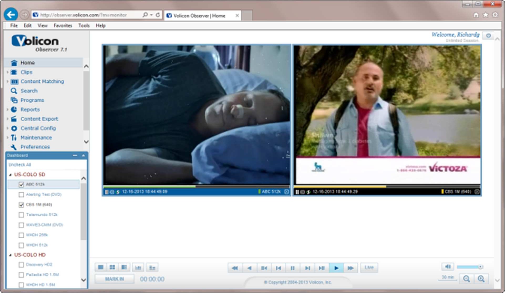 Controlling Your Video Stream/Streams | Volicon 7.2 User Guide | SnapStream