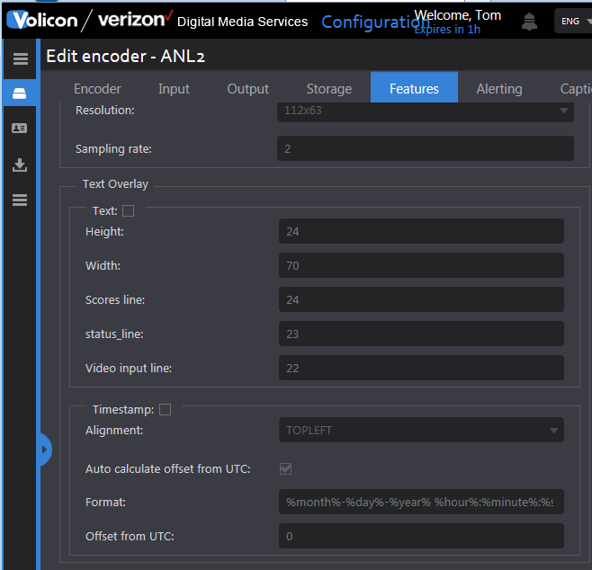 Encoder configuration | Volicon 8.2 Admin Guide | SnapStream