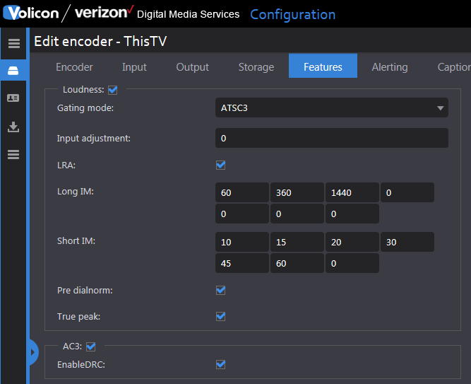Encoder configuration | Volicon 9.1 Admin Guide | SnapStream