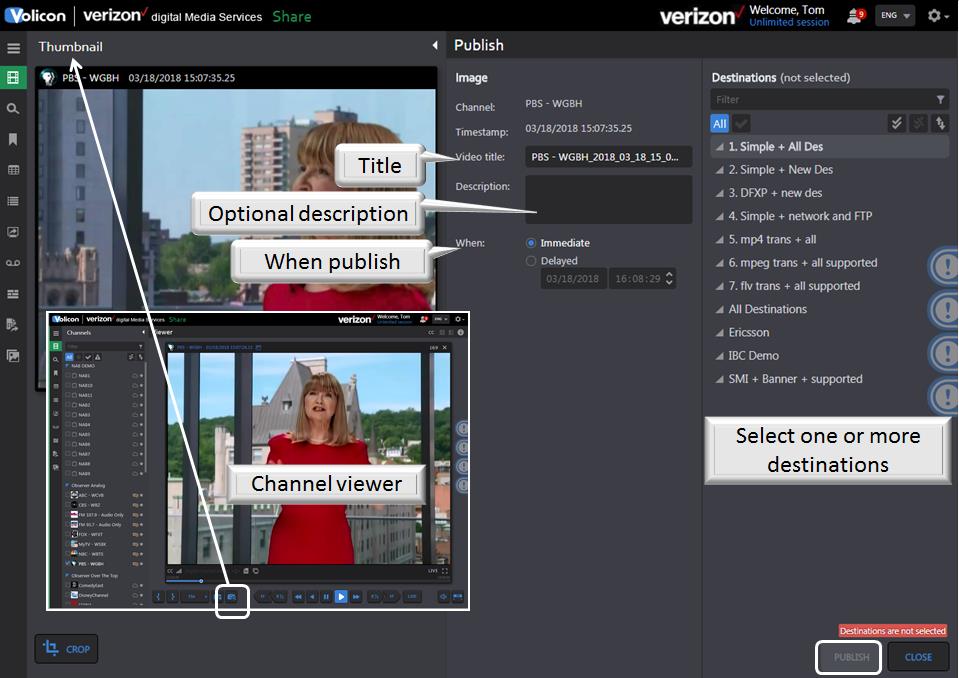 Share Image | Volicon 9.1 User Guide | SnapStream
