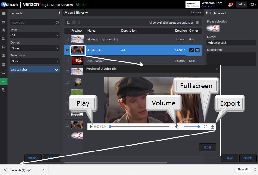Preview an asset | Volicon 9.1 User Guide | SnapStream